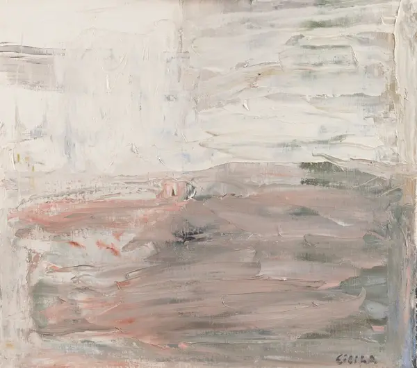 Stortingets kunstsamling - Eilif Amundsen: Rosa og hvitt landskap