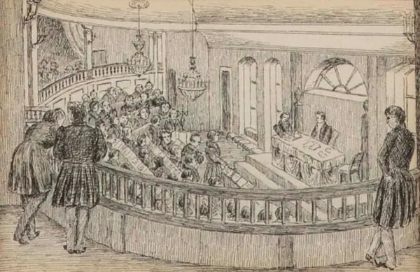 Stortingets kunstsamling - Henrik Mathiesen: Møte i den gamle ...