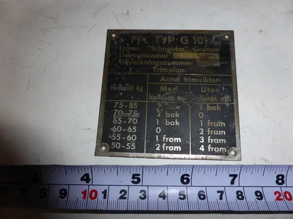 Kringla - Skylt "FPL TYP G 101"